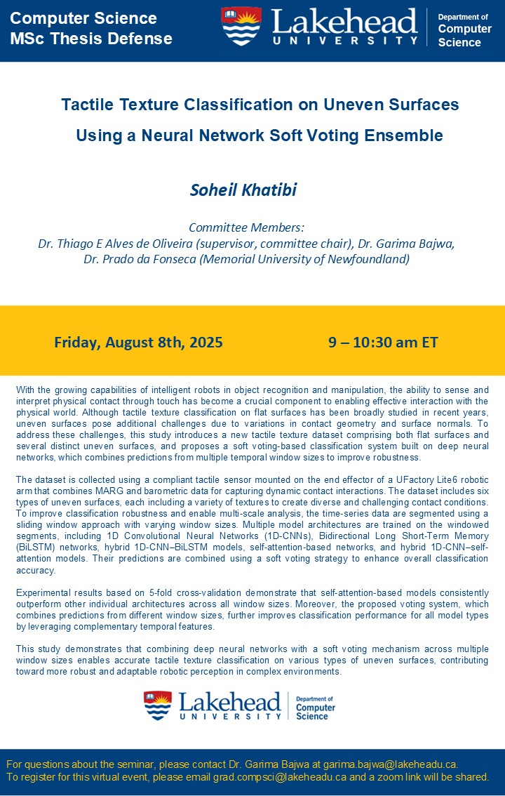 MSc Thesis Defense - Computer Science: Soheil Khatibi | Lakehead University